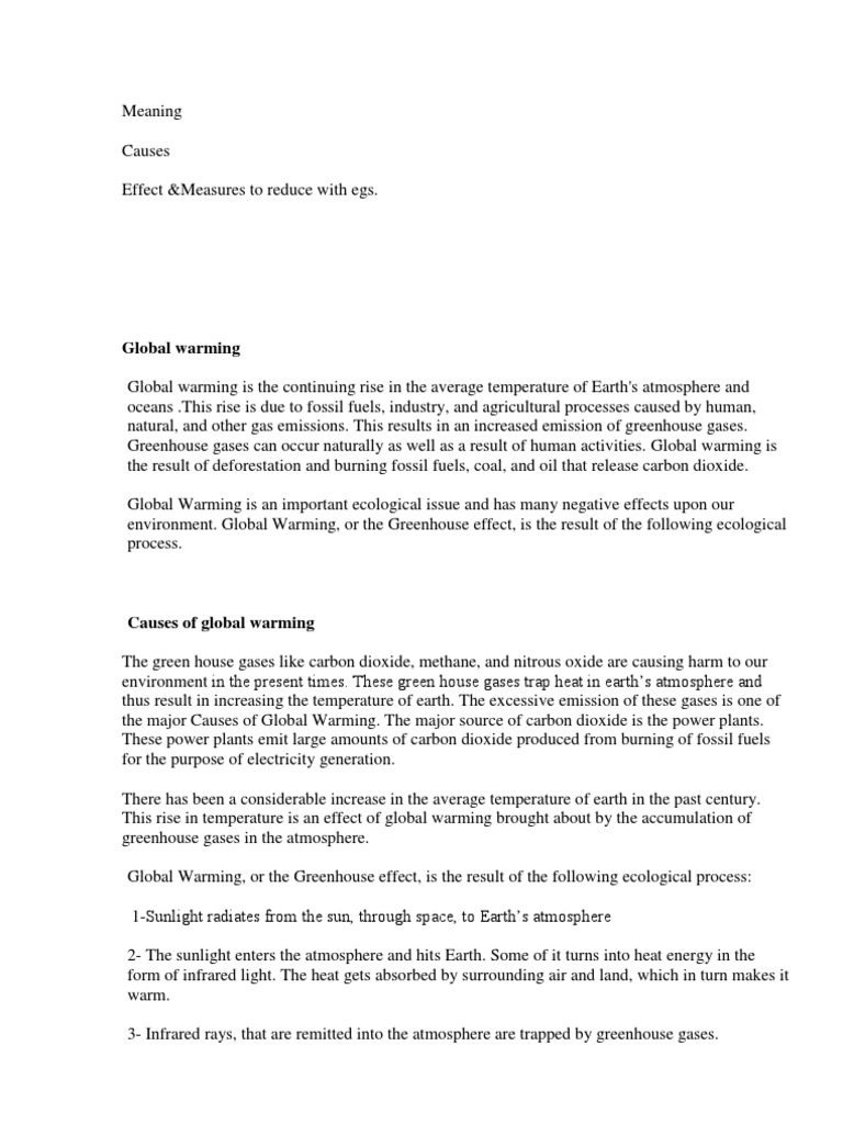 Global Warming Assignment | PDF | Global Warming | Greenhouse Effect