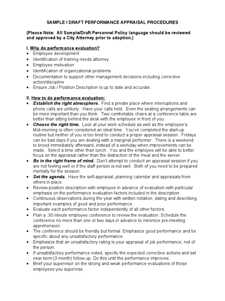 Performance Appraisal Sample | PDF | Performance Appraisal ...