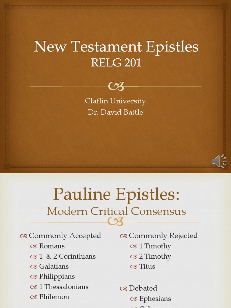 Biblical Literature Lecture 10: The Epistles, Pauline and General | Epistle | Paul The Apostle