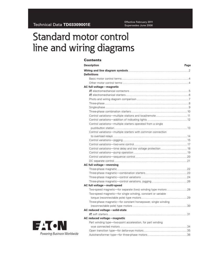 Standard Motor Control Line and Wiring Diagrams | PDF | Relay ...