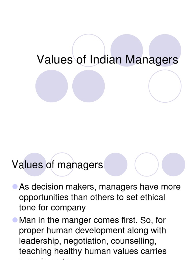 Values of Indian Managers | PDF