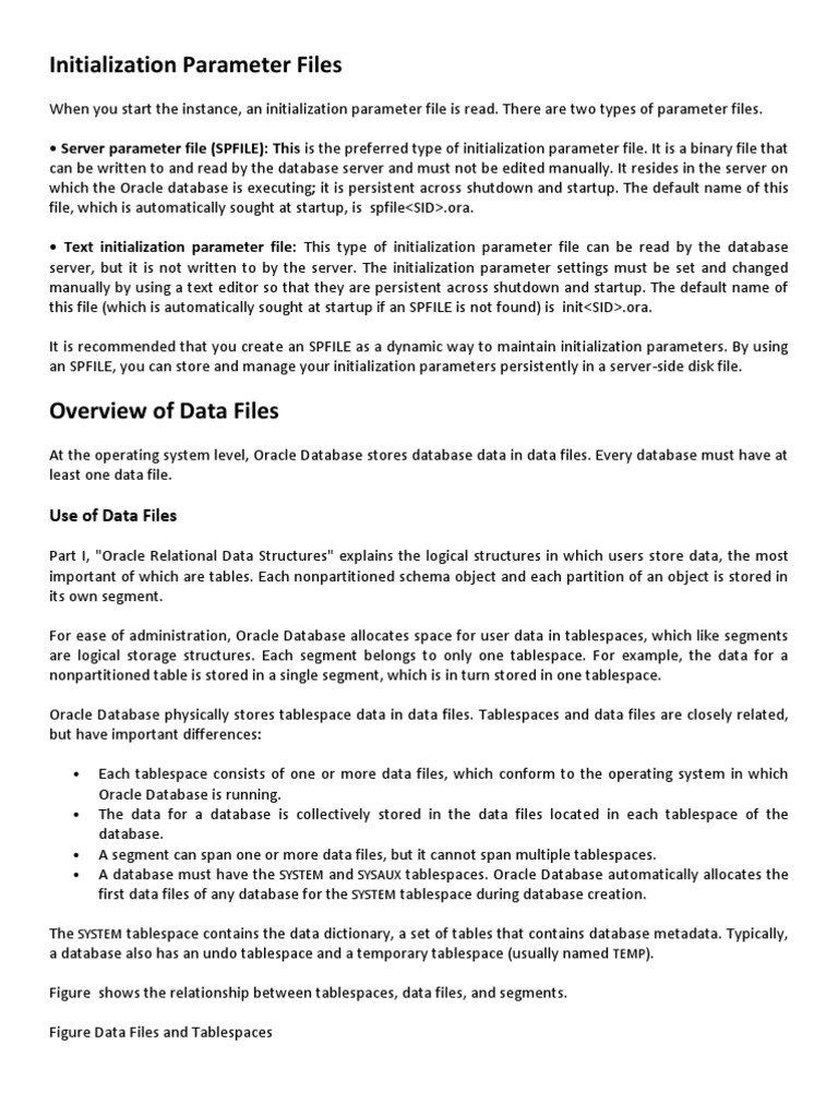 Oracle Database Initialization Files Guide | PDF | Oracle Database | Databases