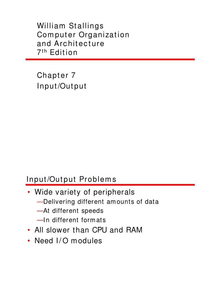 William Stallings William Stallings Computer Organization and Architecture and Architecture 7 ...