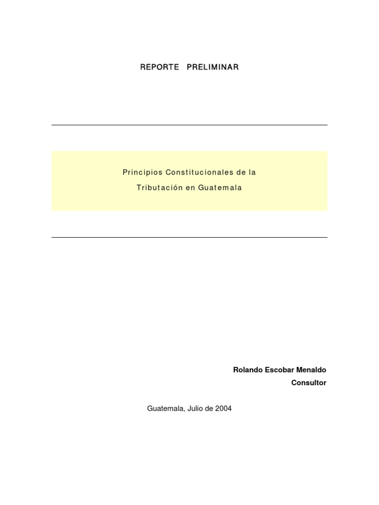Principios Constitucionales de La Tributación | PDF | Impuestos ...