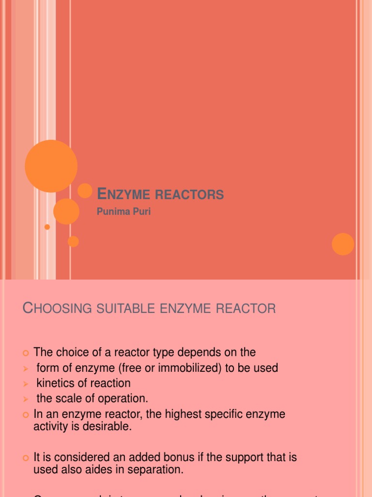 Enzyme Reactors | PDF | Chemical Reactor | Chemical Engineering