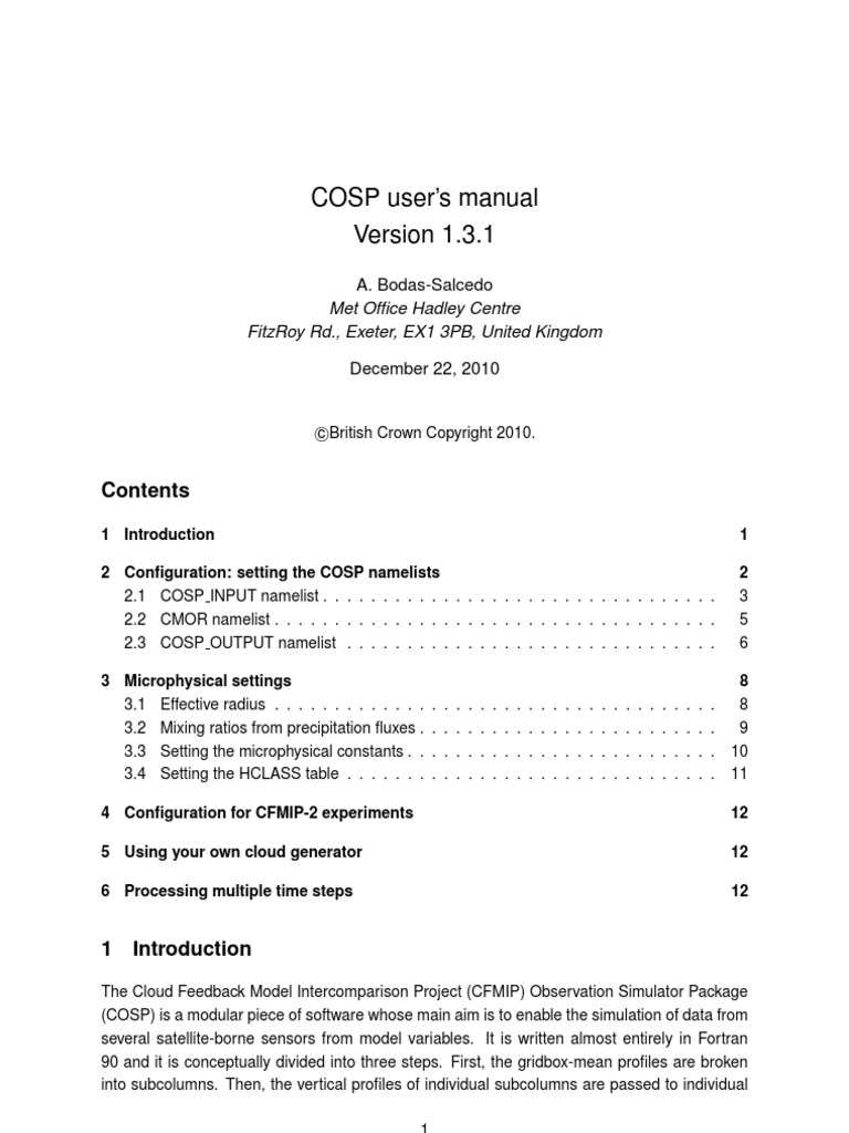 User Manual COSP | PDF | Array Data Structure | Infrared