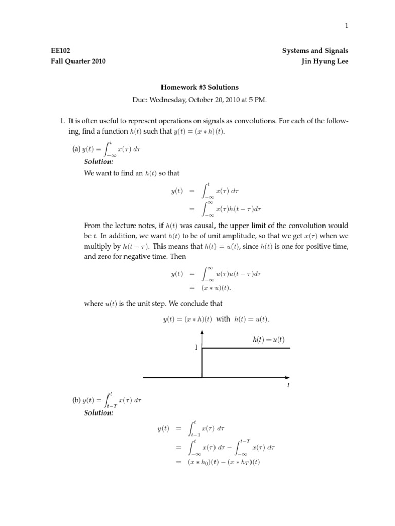 Homework Set 3 Solutions Pdf Convolution Parameter Computer Programming