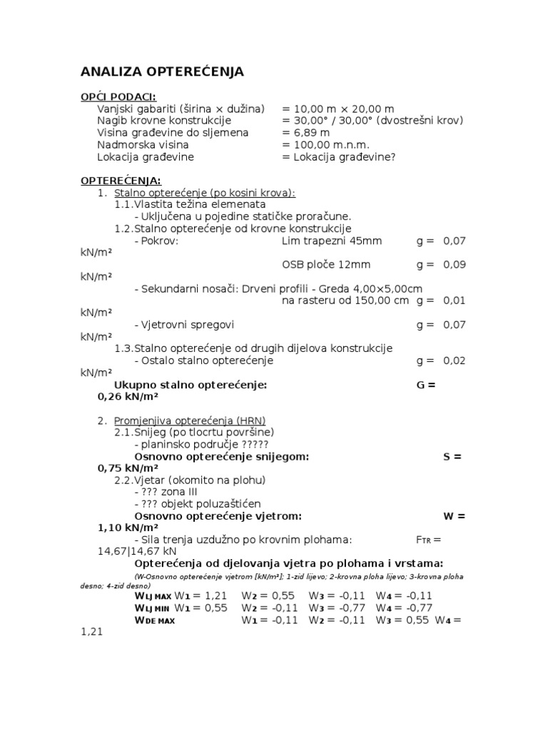 Analiza Opterecenja | PDF