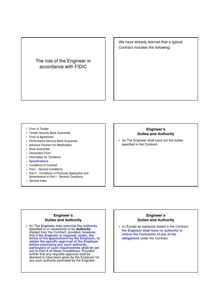 The Role of The Engineer-FIDIC | PDF | Business