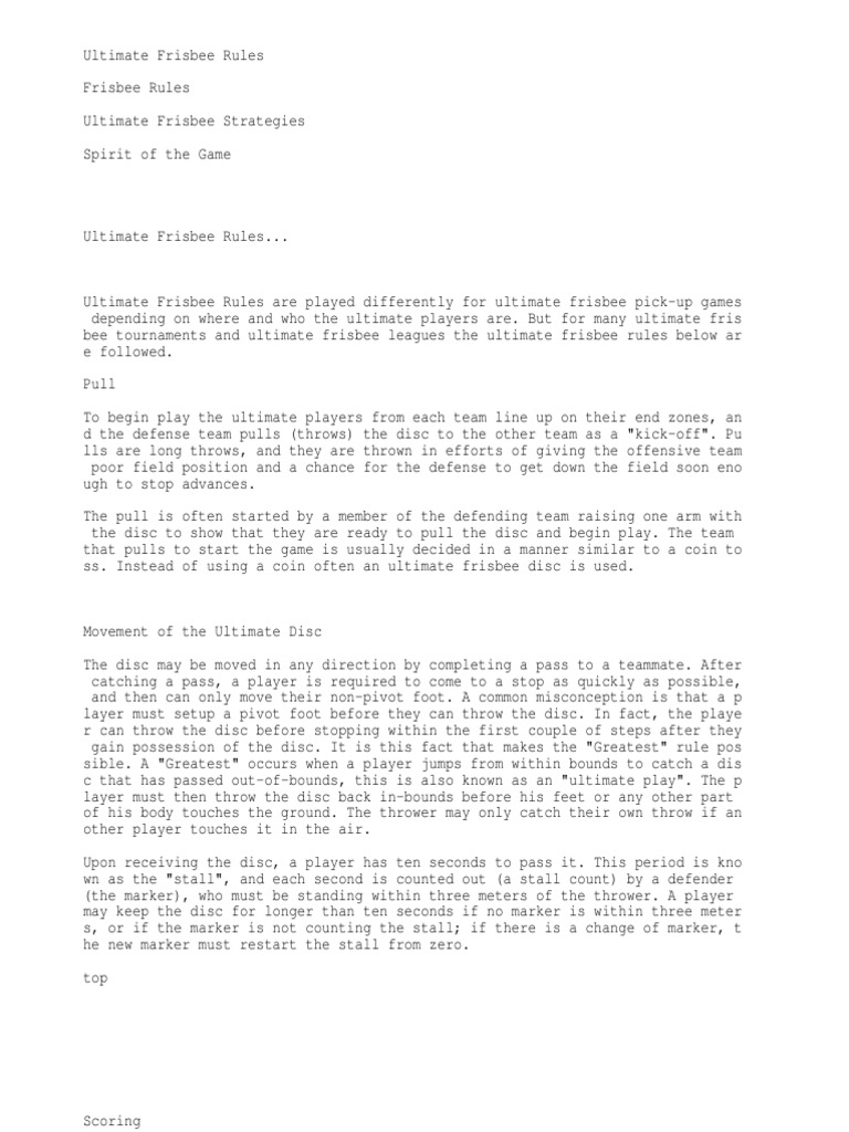 #Ultimate Frisbee Strategy and Tactics | PDF | Leisure | Football Codes