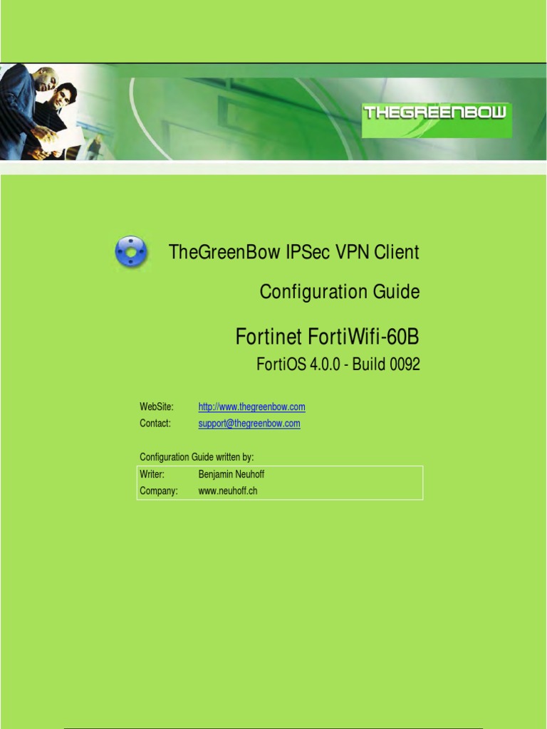 Fortinet FortiWIFI-60b Security Gateway & GreenBow IPSec VPN Client ...