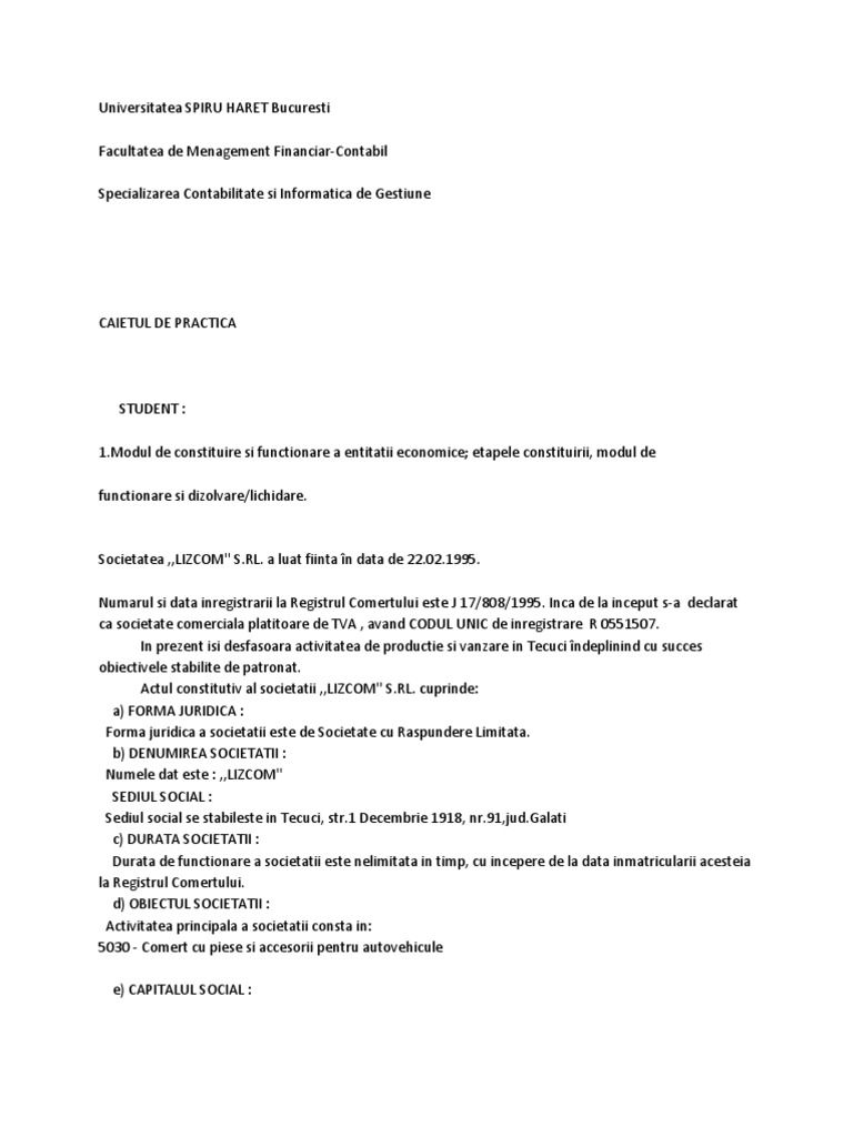 Caiet de Practica Exemplu Cig Ase | PDF