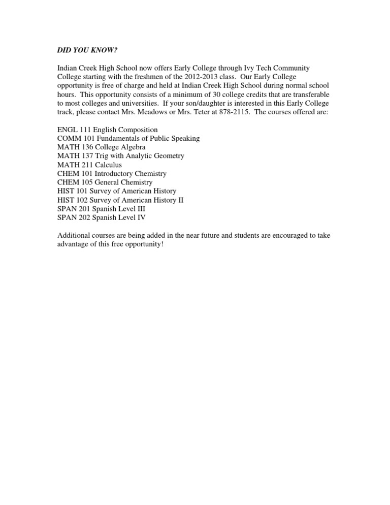 Early College Pdf