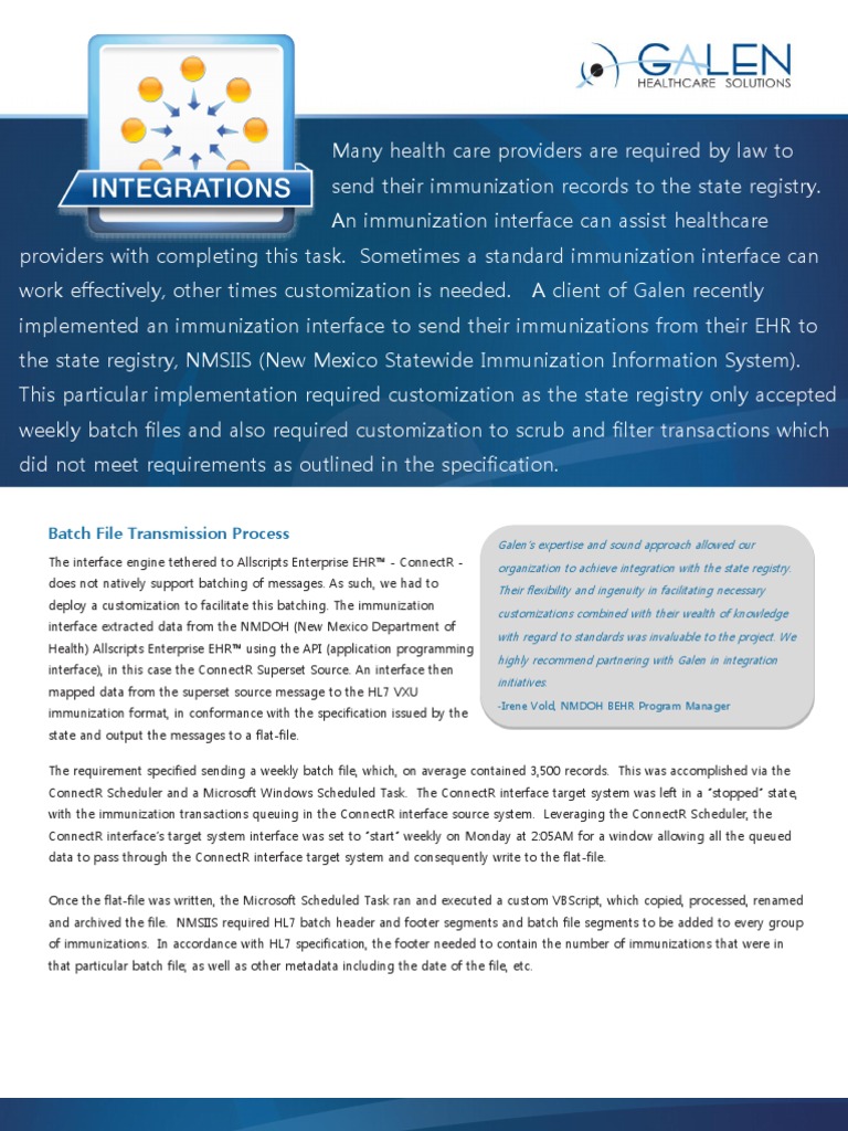 NMDOH NMSIIS Immunization Interface Success Story | PDF | Application Programming Interface ...