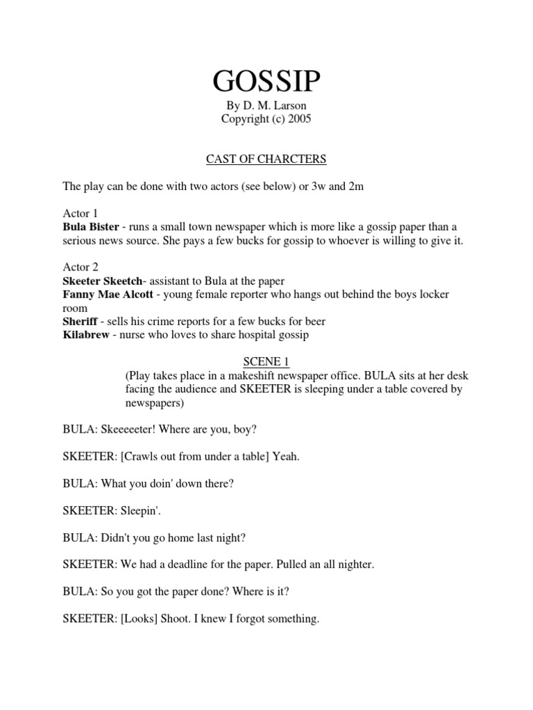 Gossip | Download Free PDF | Leisure