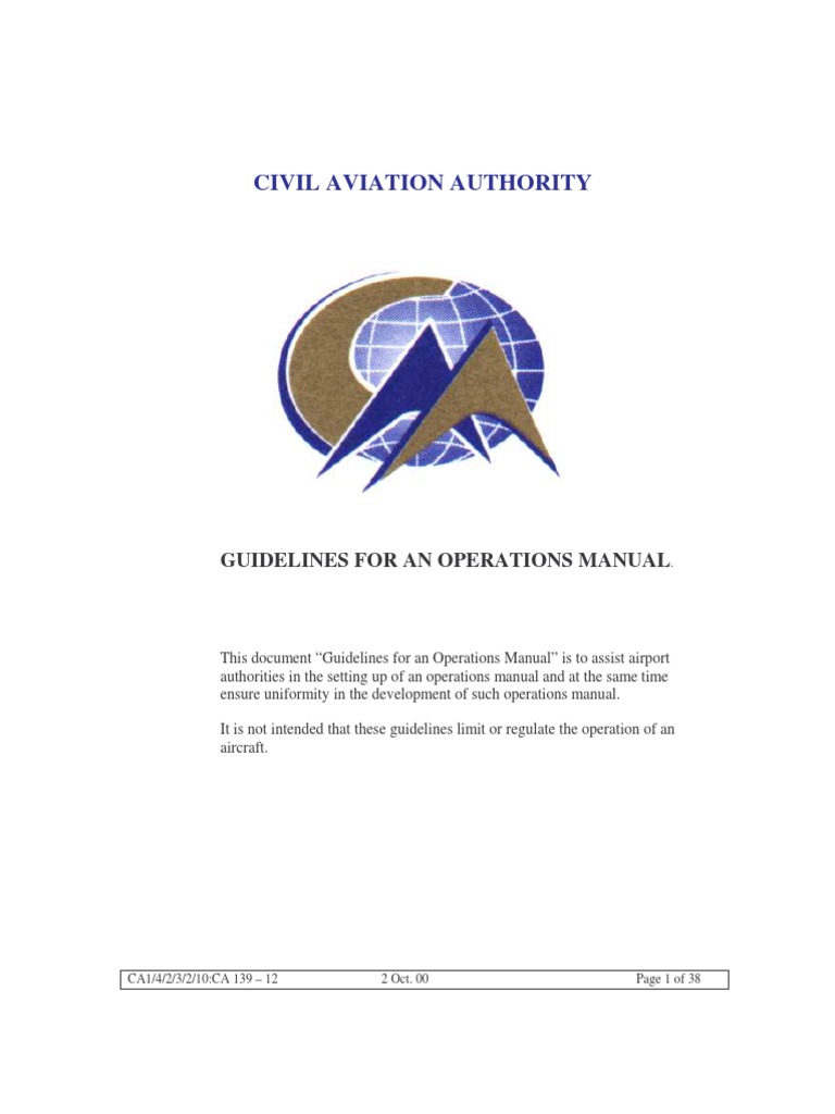 Aerodrome Operations Manual Guidelines | PDF | Airport | Air Traffic ...