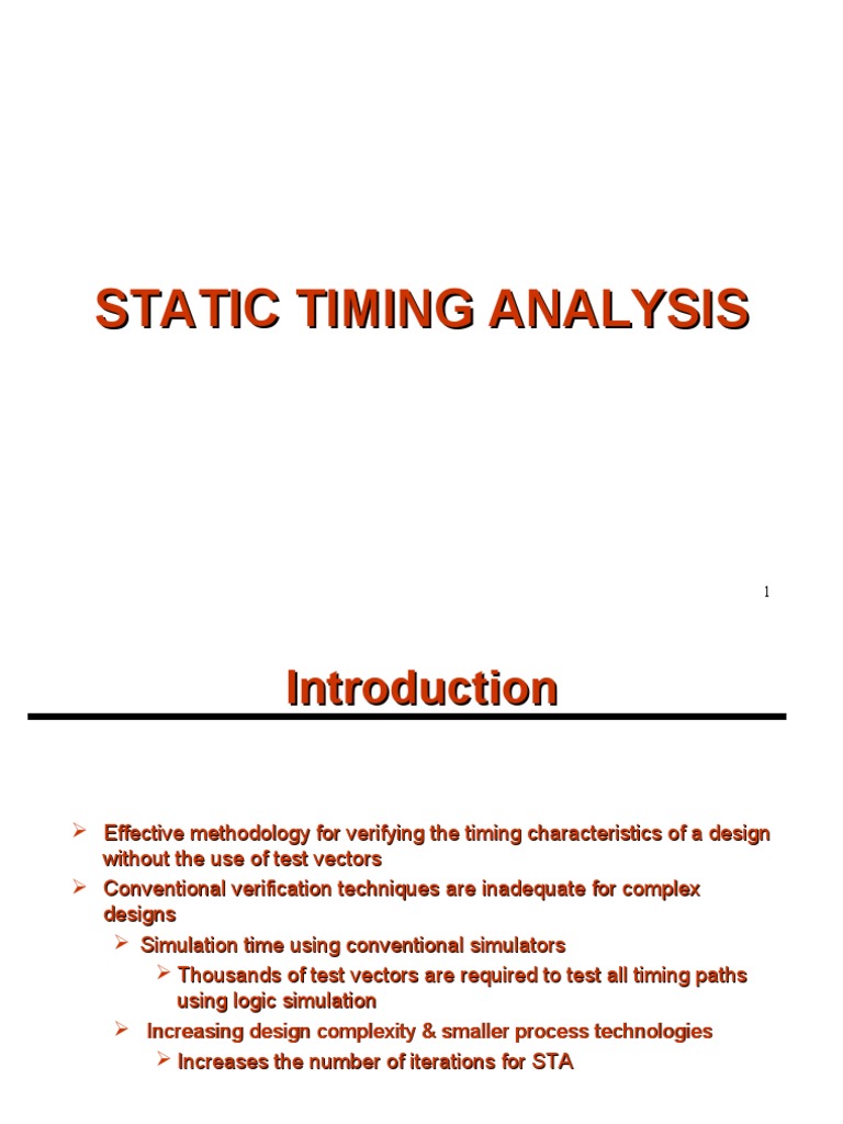 Static Timing Analysis Electrical Engineering Digital Electronics 