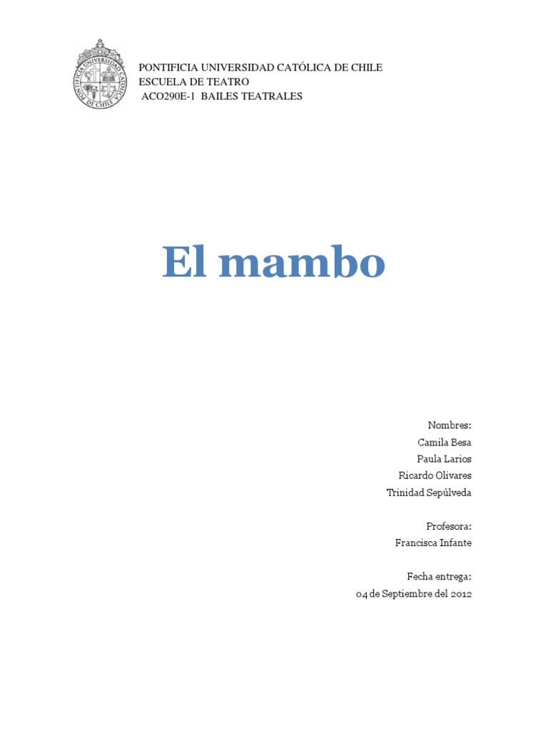 Historia y Origen del Mambo | PDF | Musica Latinoamericana | Musica cubana