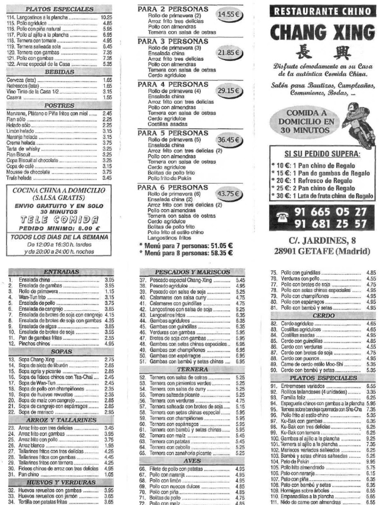 Chang Xing Menu | PDF | Salsa de soja | ensalada