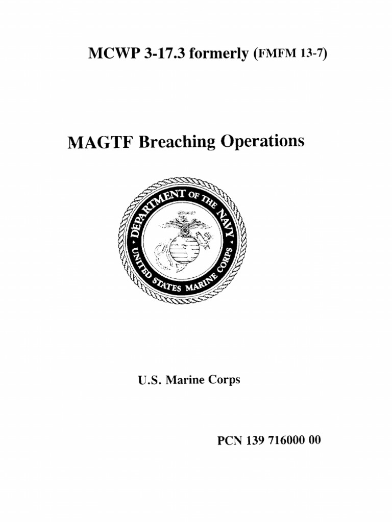 MCWP 3-17.3 MAGTF Breaching Operations | PDF