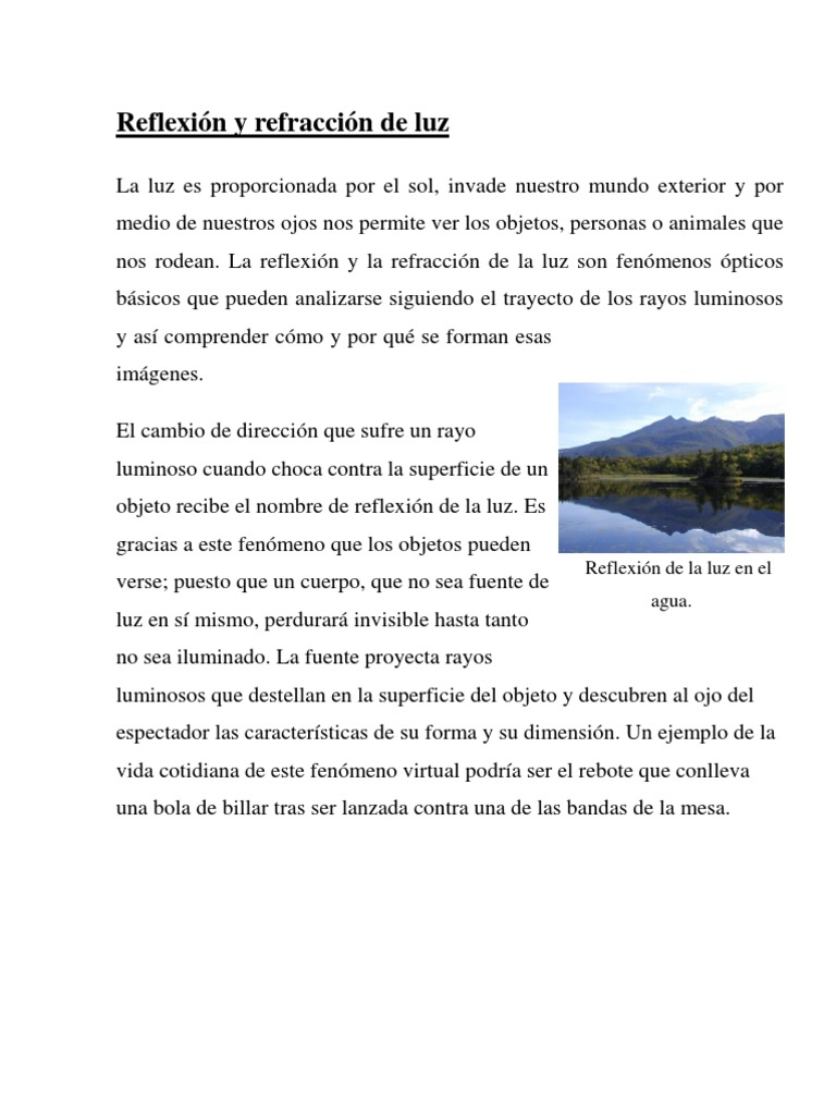 13 Reflexión y Refracción de Luz | PDF | Refracción | Reflexión (Física)