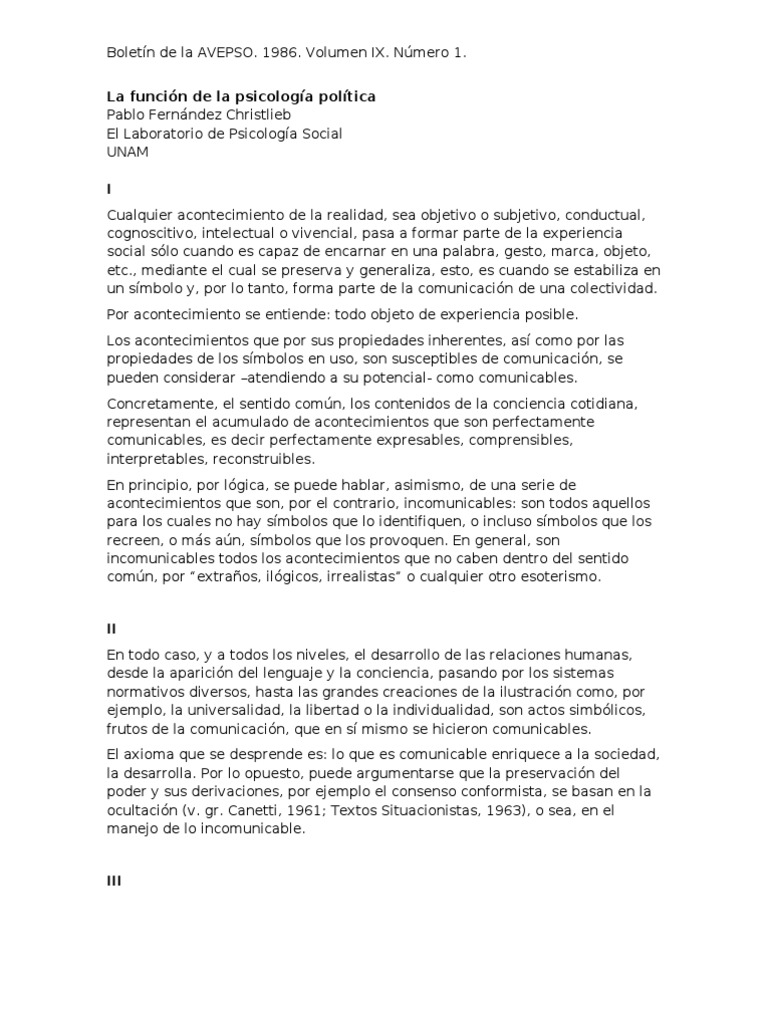 La Función de La Psicología Política | PDF | Los símbolos | Sociedad
