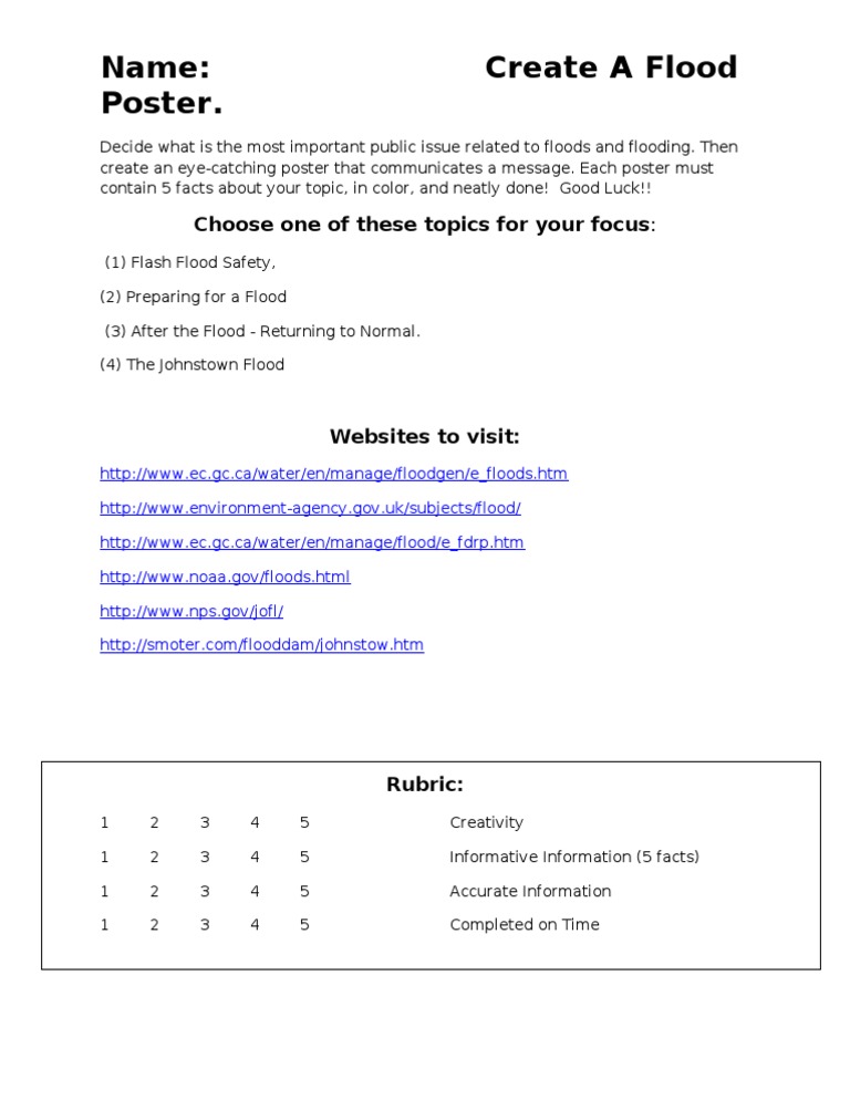 Create A Flood Poster | PDF