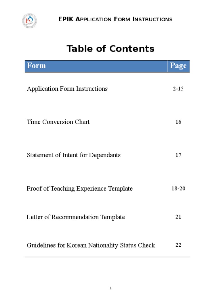 National EPIK Application Instructions | PDF | Teaching English As A ...