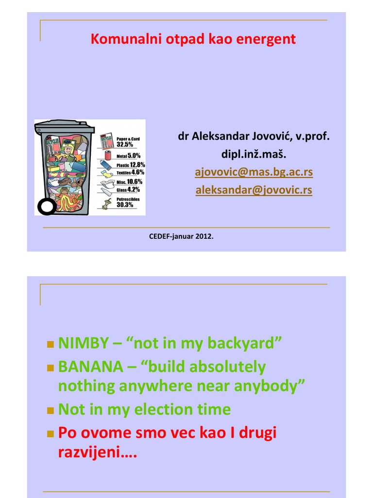 Komunalni Otpad Kao Energent | PDF