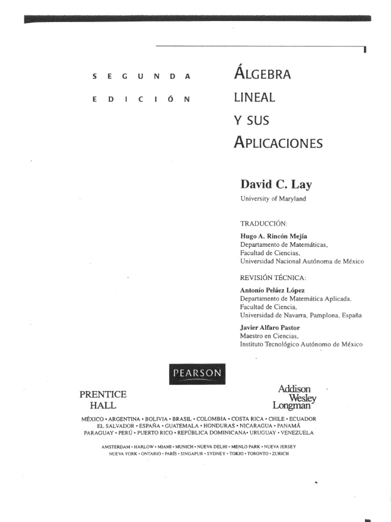 Algebra Lineal y Sus Aplicaciones - David C. Lay | PDF