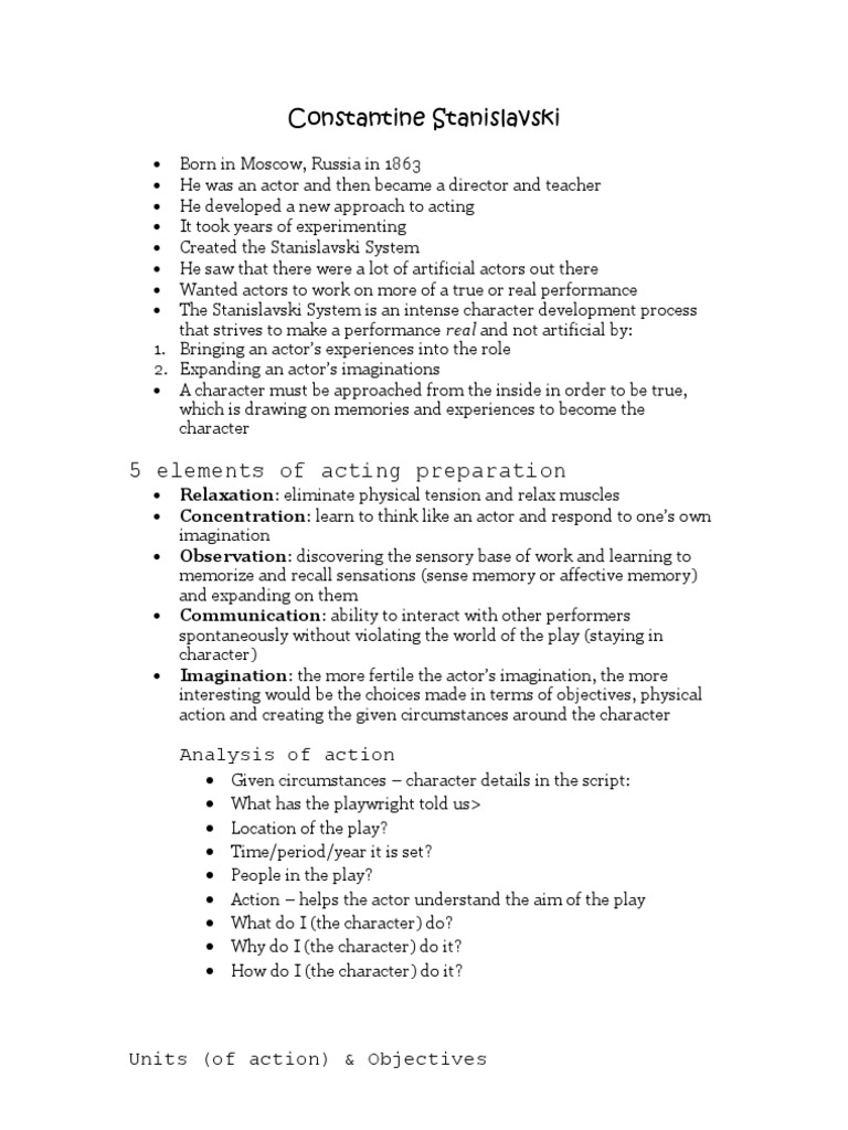 Constantine Stanislavski | PDF | Memory | Neuropsychology