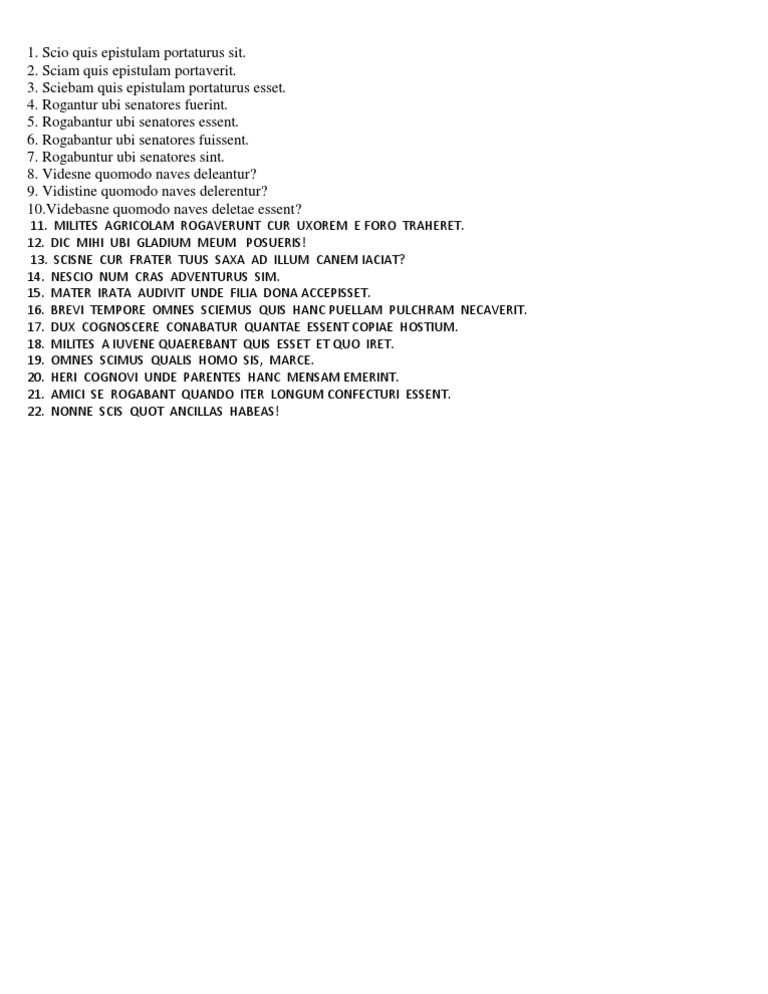 Latin Indirect Question Practice | PDF