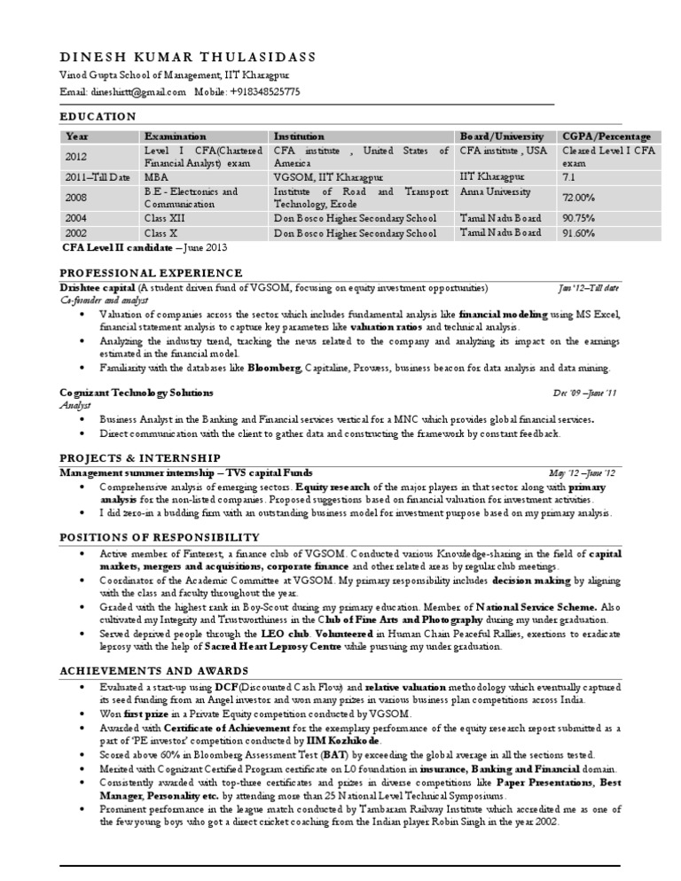 Dinesh Kumar | PDF | Identity Document | Financial Analyst