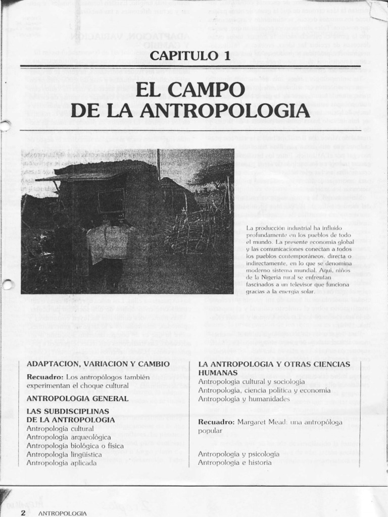 Kottak C 1996 Antropologia Cap 01 El Campo de La Antropologia | PDF