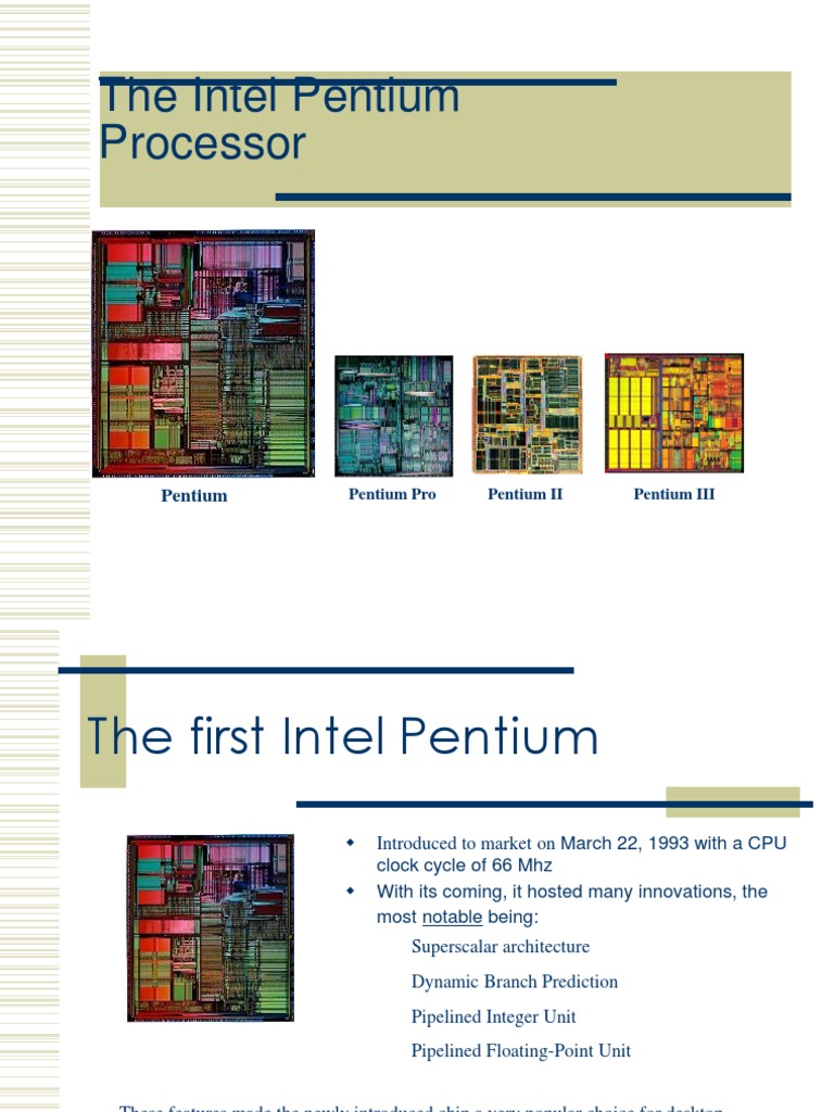 The Intel Pentium Processor | PDF | Central Processing Unit | Instruction Set
