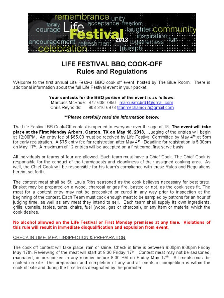 BBQ Rules and Regulations | PDF | Barbecue | Barbecue Grill