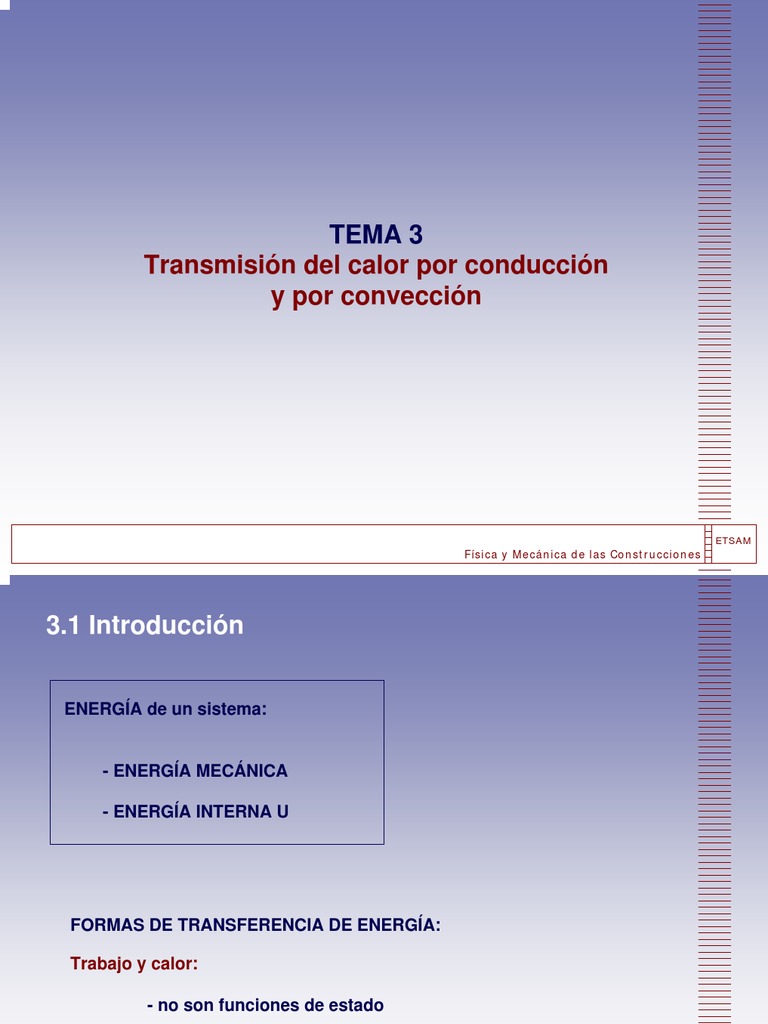 Tema3 Transmision Del Calor | PDF | Conduccion termica | Convección