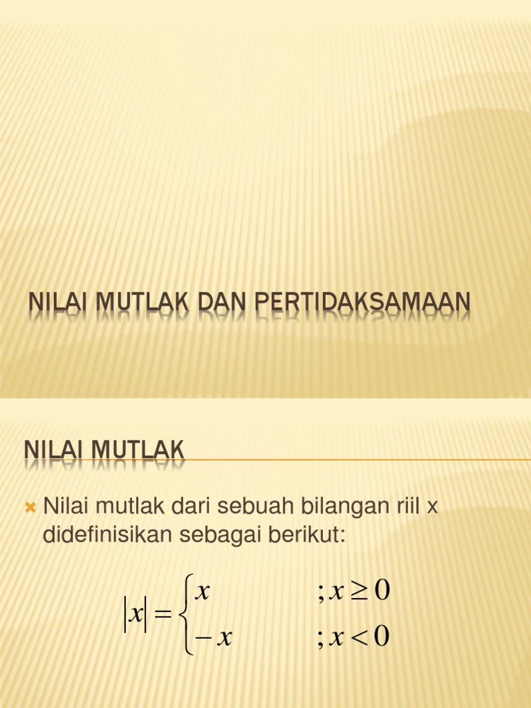 Nilai Mutlak Dan Pertidaksamaan | PDF