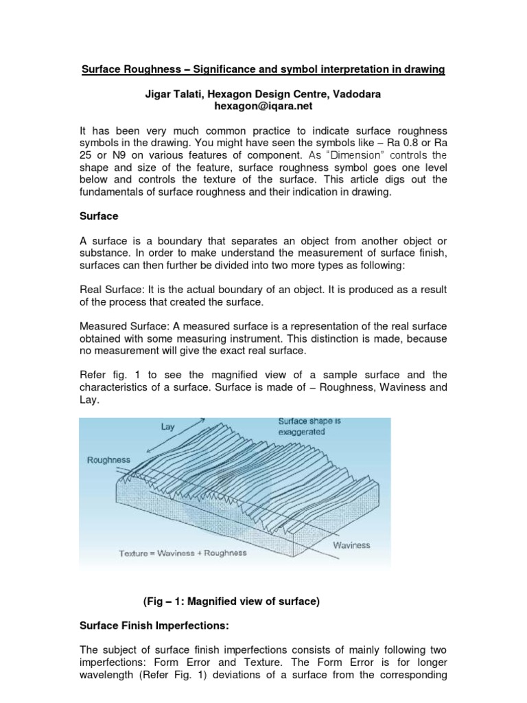 Surface Roughness | PDF | Surface Roughness | Applied And ...