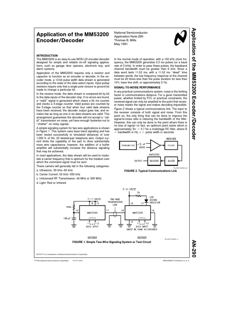 Application of the MM53200 Encoder Decoder: A Technical Overview and Examples of Using the ...