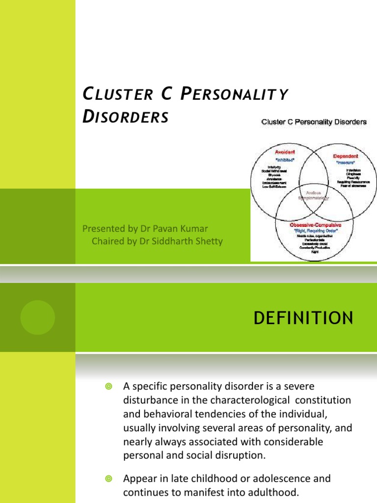 Cluster C Personality Disorders | PDF | Personality Disorder | Obsessive–Compulsive Disorder