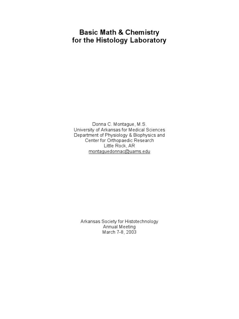 Basic Math & Chemistry | PDF | Fraction (Mathematics) | Mole (Unit)