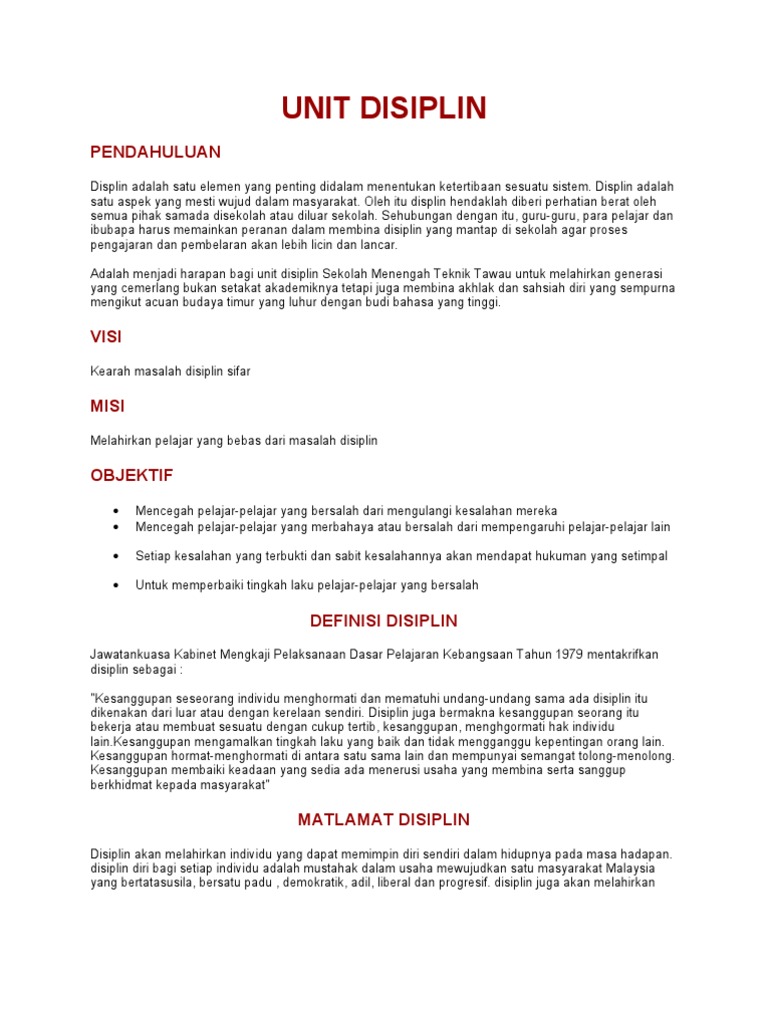 Unit Disiplin | PDF | Kesehatan Holistik