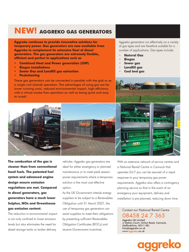Gas Generators Flyer | Natural Gas | Diesel Engine