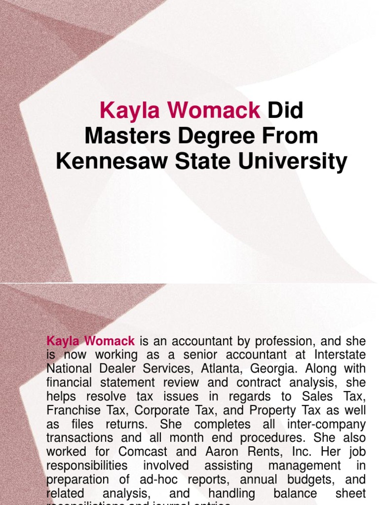 Kayla Womack: Accountant and Advocate | PDF | Career & Growth | Wellness