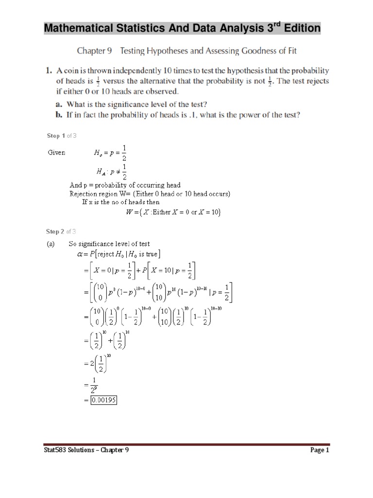 Mathematical Statistics and Data Analysis 3rd Edition - Chapter9 ...