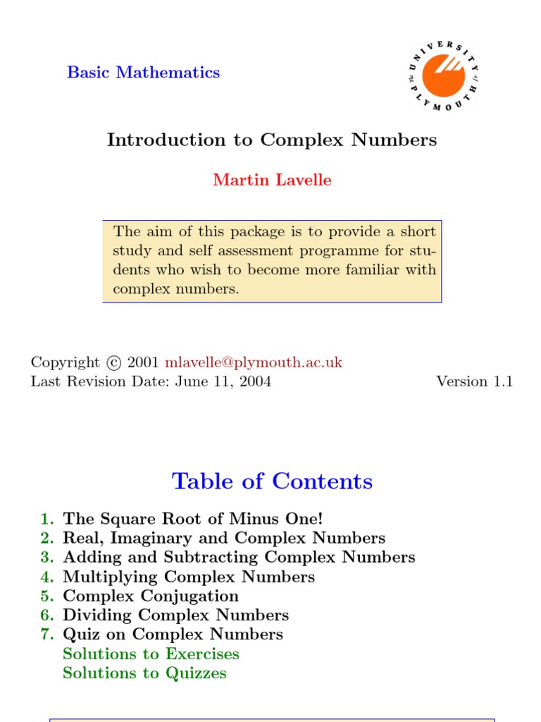 Complex | PDF | Complex Number | Complex Analysis