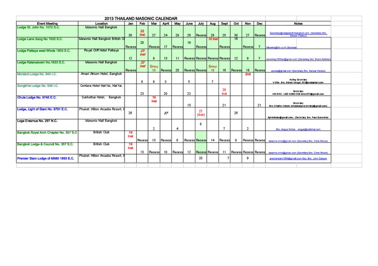 Masoniccalendar | PDF