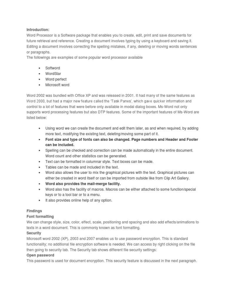 Report On Ms - Word | PDF | Microsoft Word | Word Processor