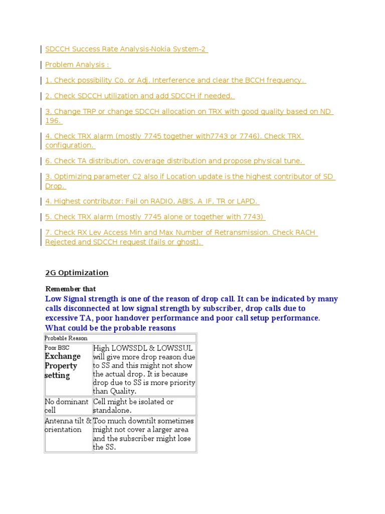 SDCCH Success Rate Analysis | PDF | Electromagnetic Interference | Data ...
